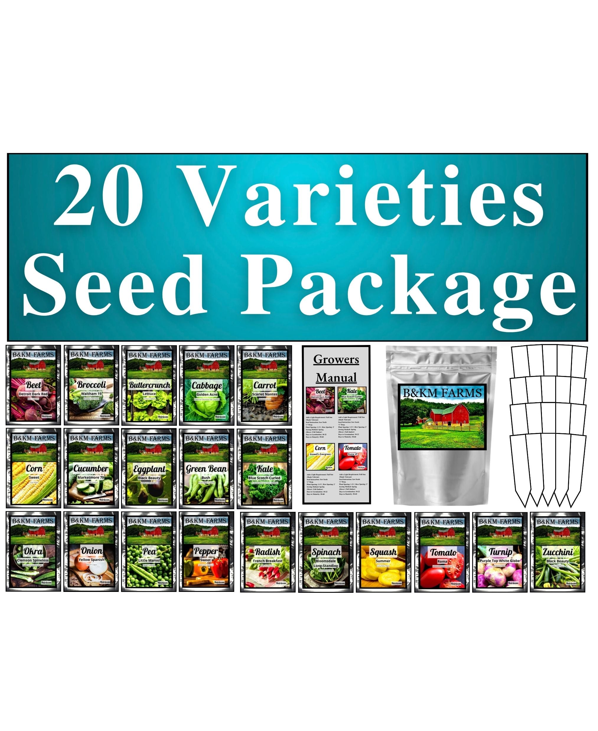 Shop Our 20 Vegetable Seed Garden Packages – B&KM Farms