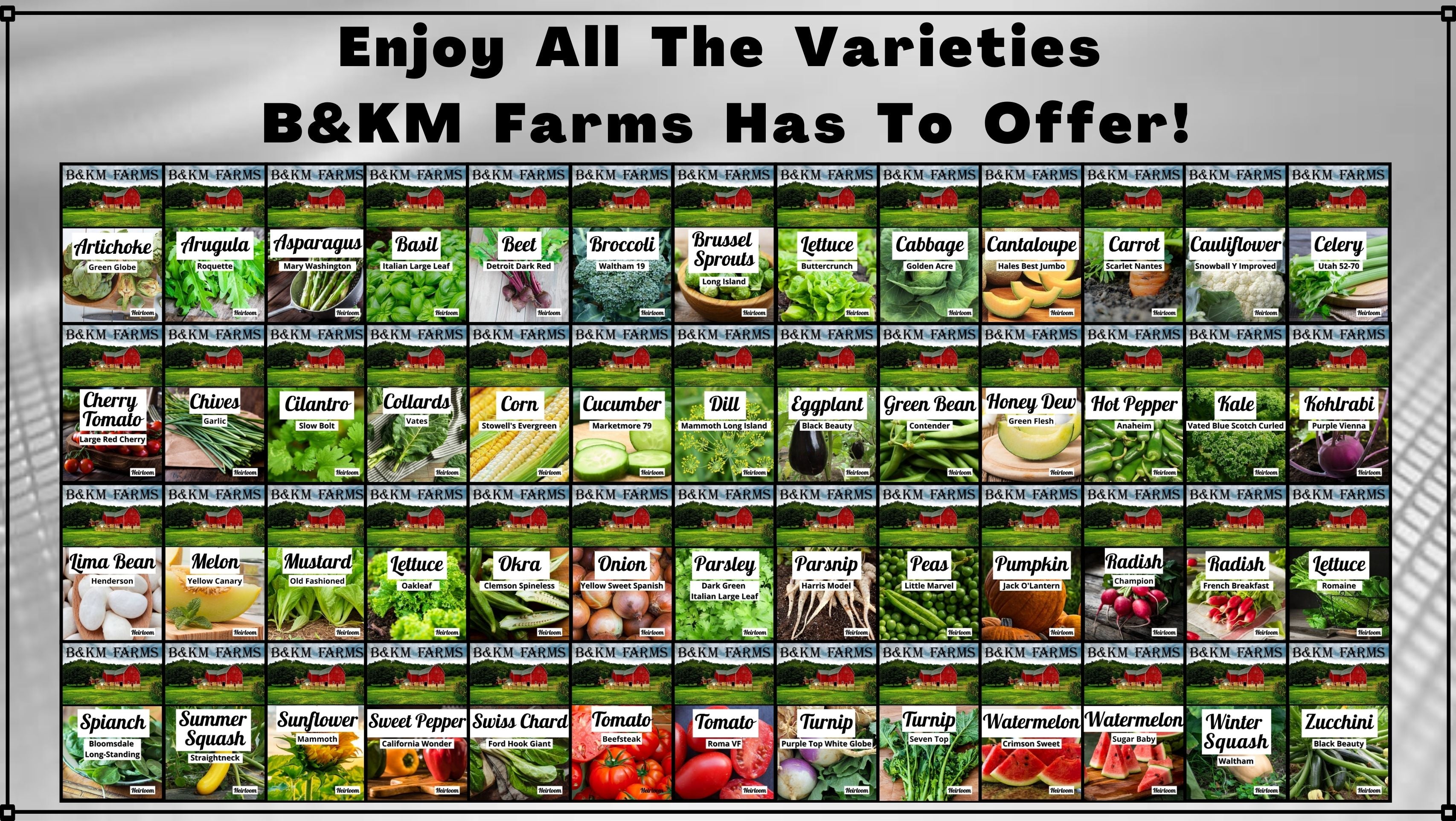 Garden Seeds - All B&KM Farms Heirloom Seeds Available Now!