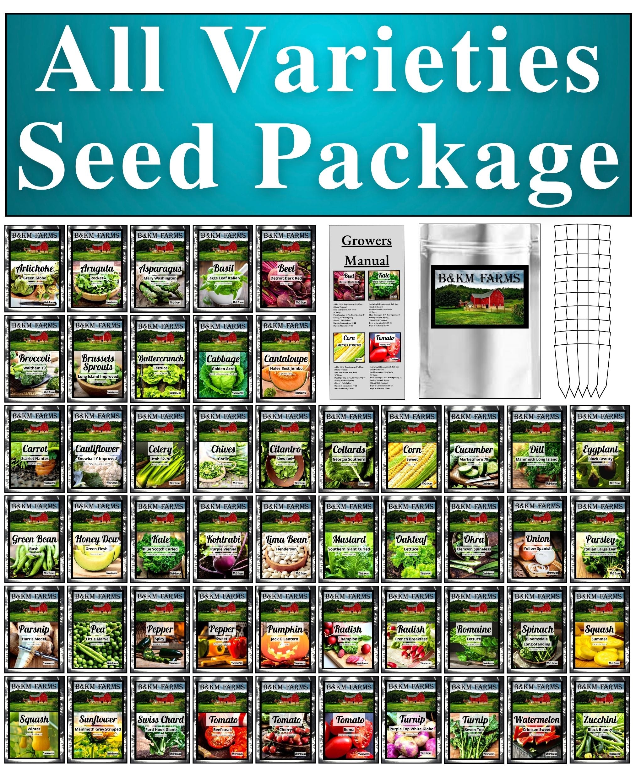 Shop Our 50 Vegetable Seed Garden Packages – B&KM Farms